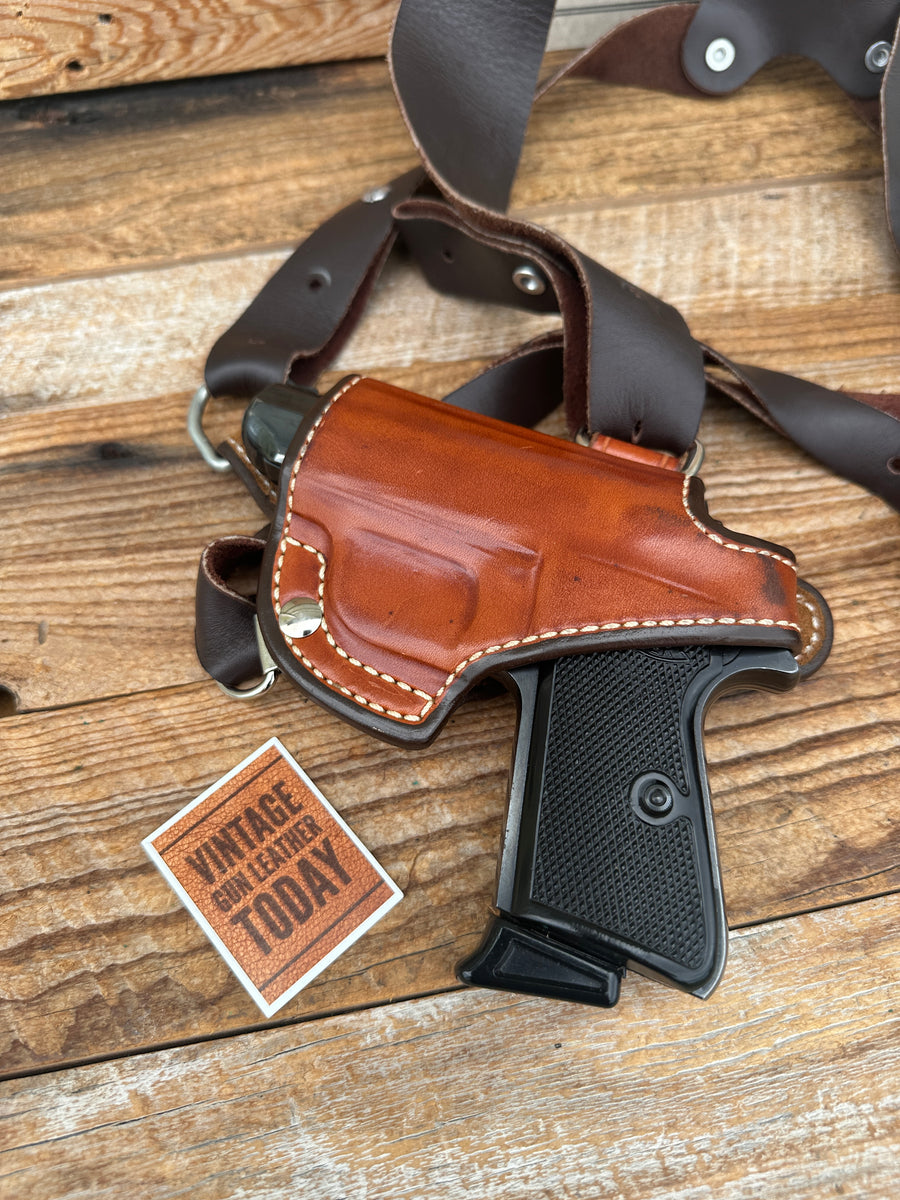 Andrews Brown Leather Shoulder Holster for Walther PPK PPKS PP LEFT – vintagegunleather