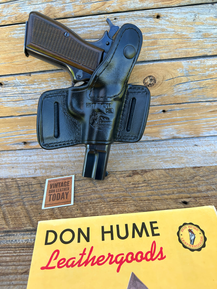 Vintage Don Hume Black Leather H717 11 OWB Holster For Browning Hi Pow ...