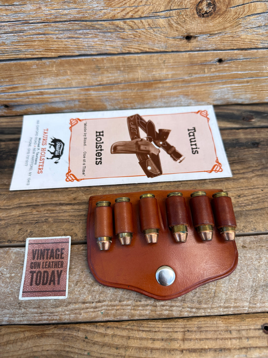 Custom Tauris Light Brown Leather 6 Shell .44 Cartridge Ammo Belt Slid ...