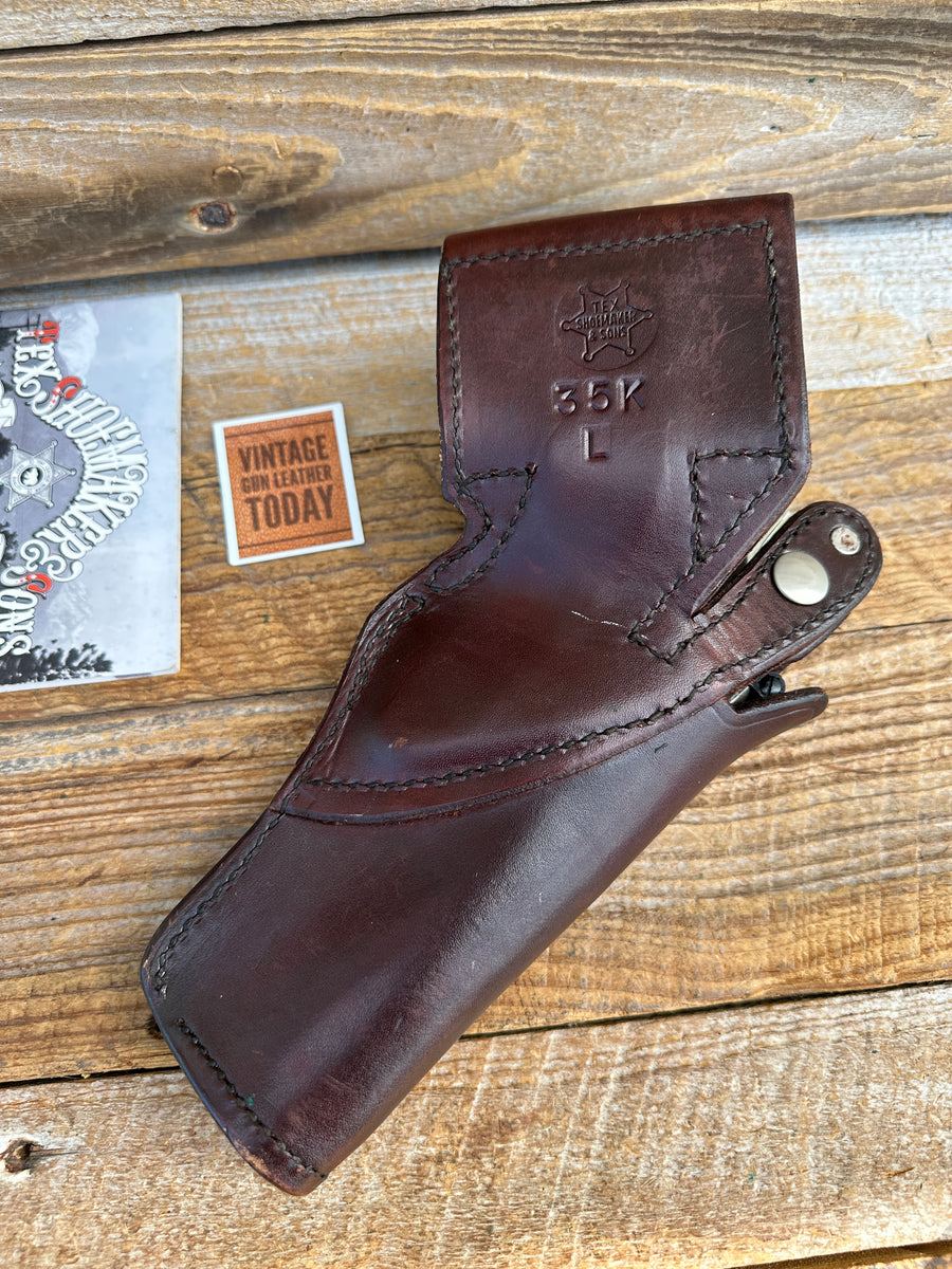 Tex Shoemaker Cordovan Brown Basketweave Leather 35K Border Holster Fo ...