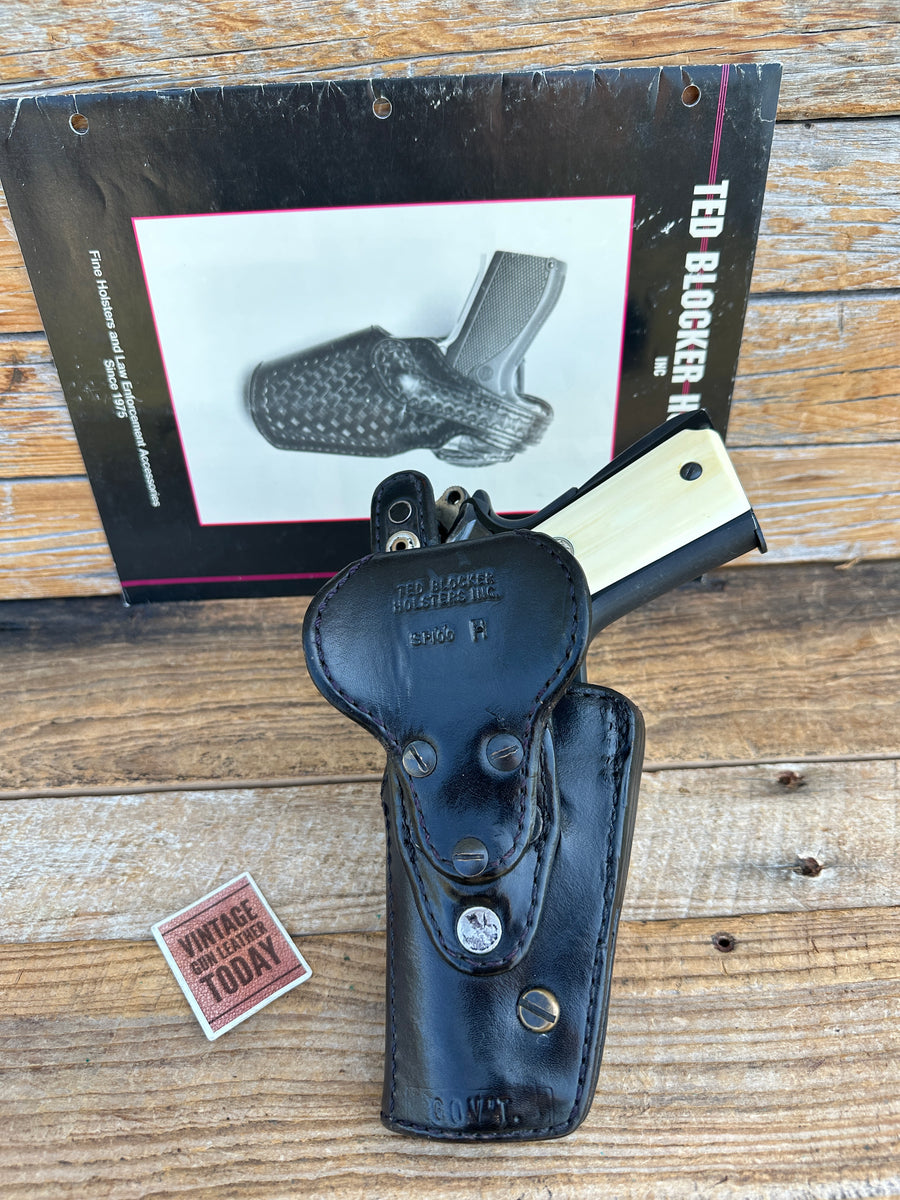 Ted Blocker Black Basket Leather Lined Duty Holster For Colt 45 1911 5 ...