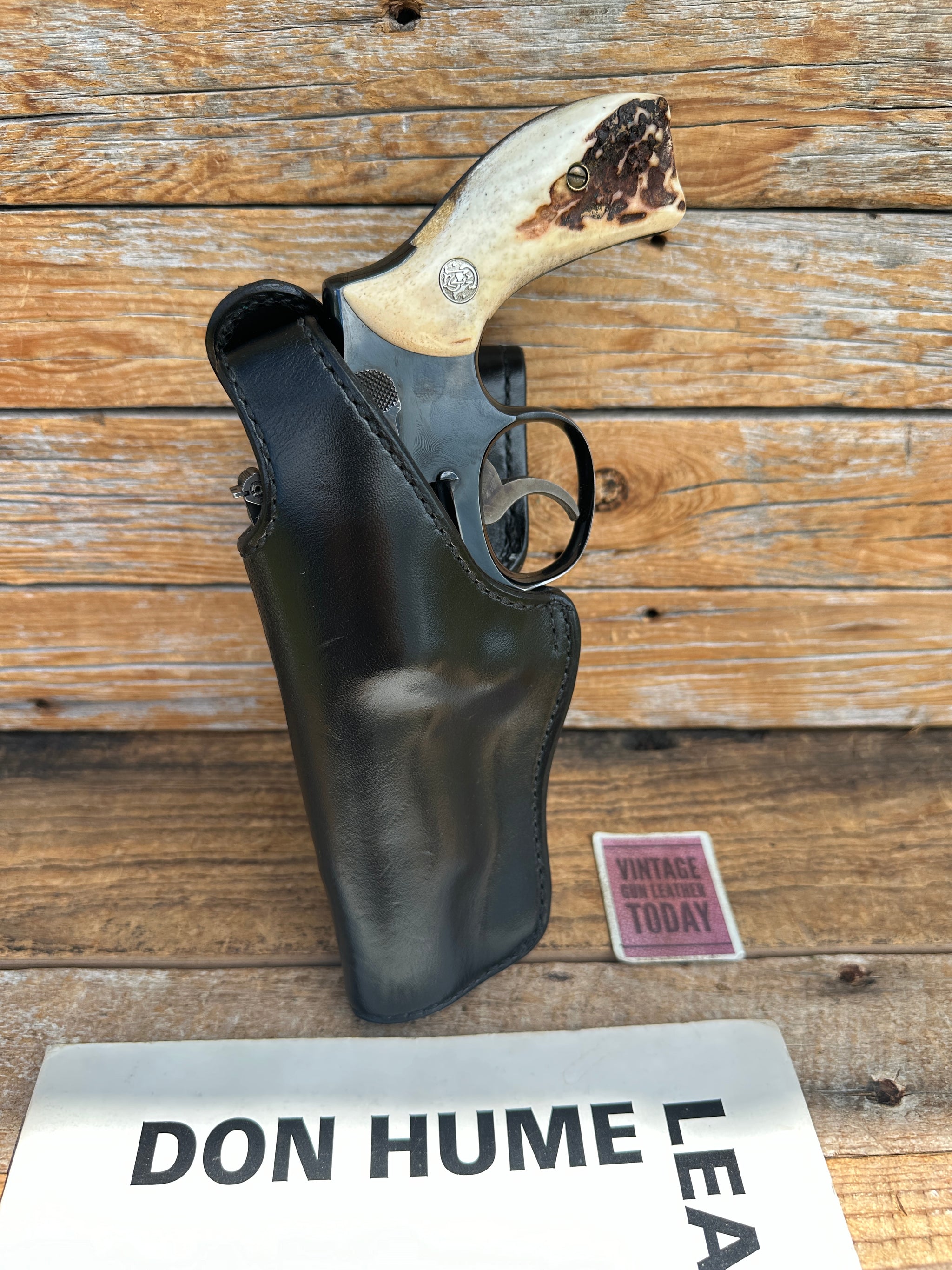 Vintage Don Hume H735 1-4 Black Leather Lined Duty holster For S&W 4 ...