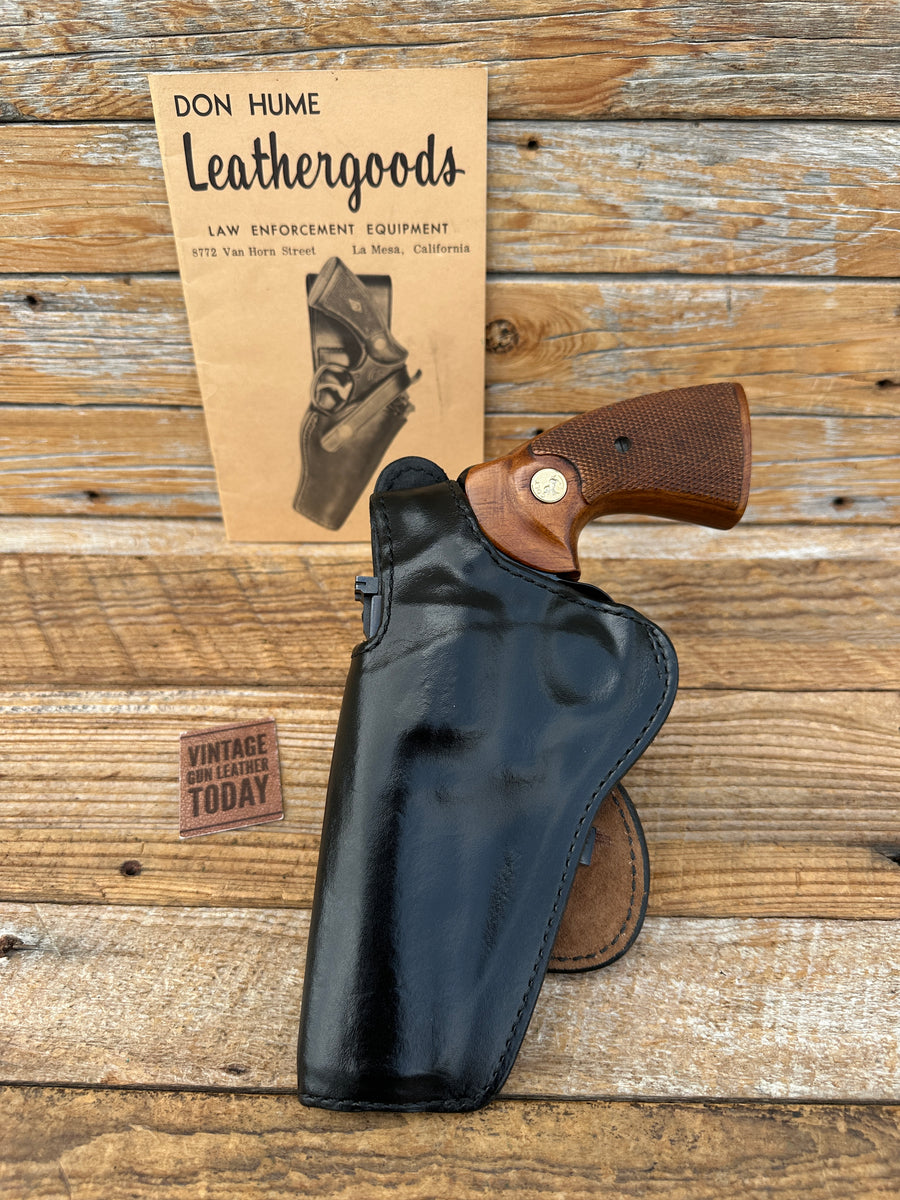 Vintage Don Hume H720 7-4 Black Leather Paddle Holster Colt S&W Taurus ...