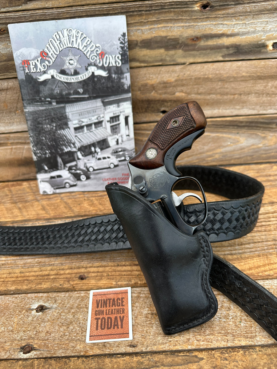 Vintage Tex Shoemaker Black Leather FBI Style Holster 36 Chief Special ...