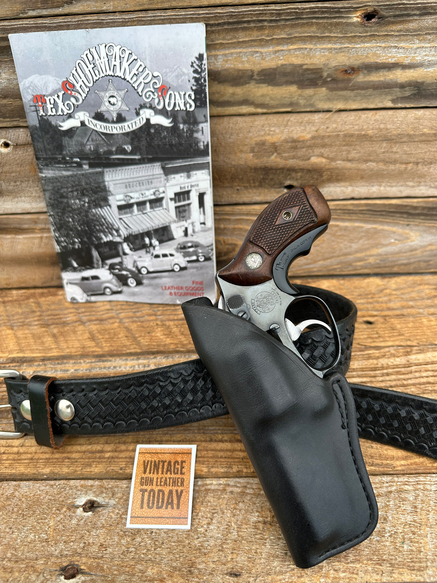 Vintage Tex Shoemaker Black Leather FBI Style Holster 36 Chief Special ...