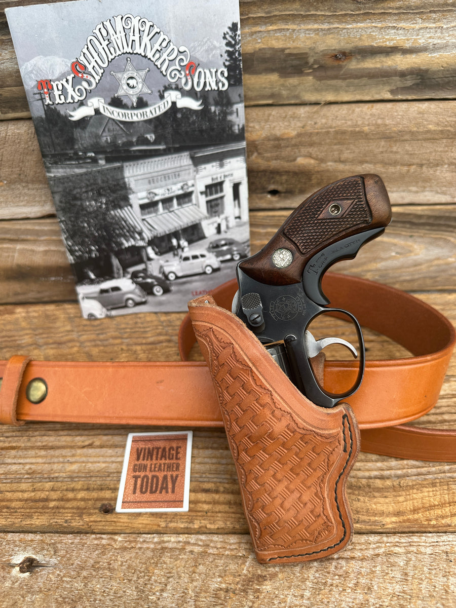 Vintage Tex Shoemaker Brown Basket Leather FBI Style Holster 36 Chief ...