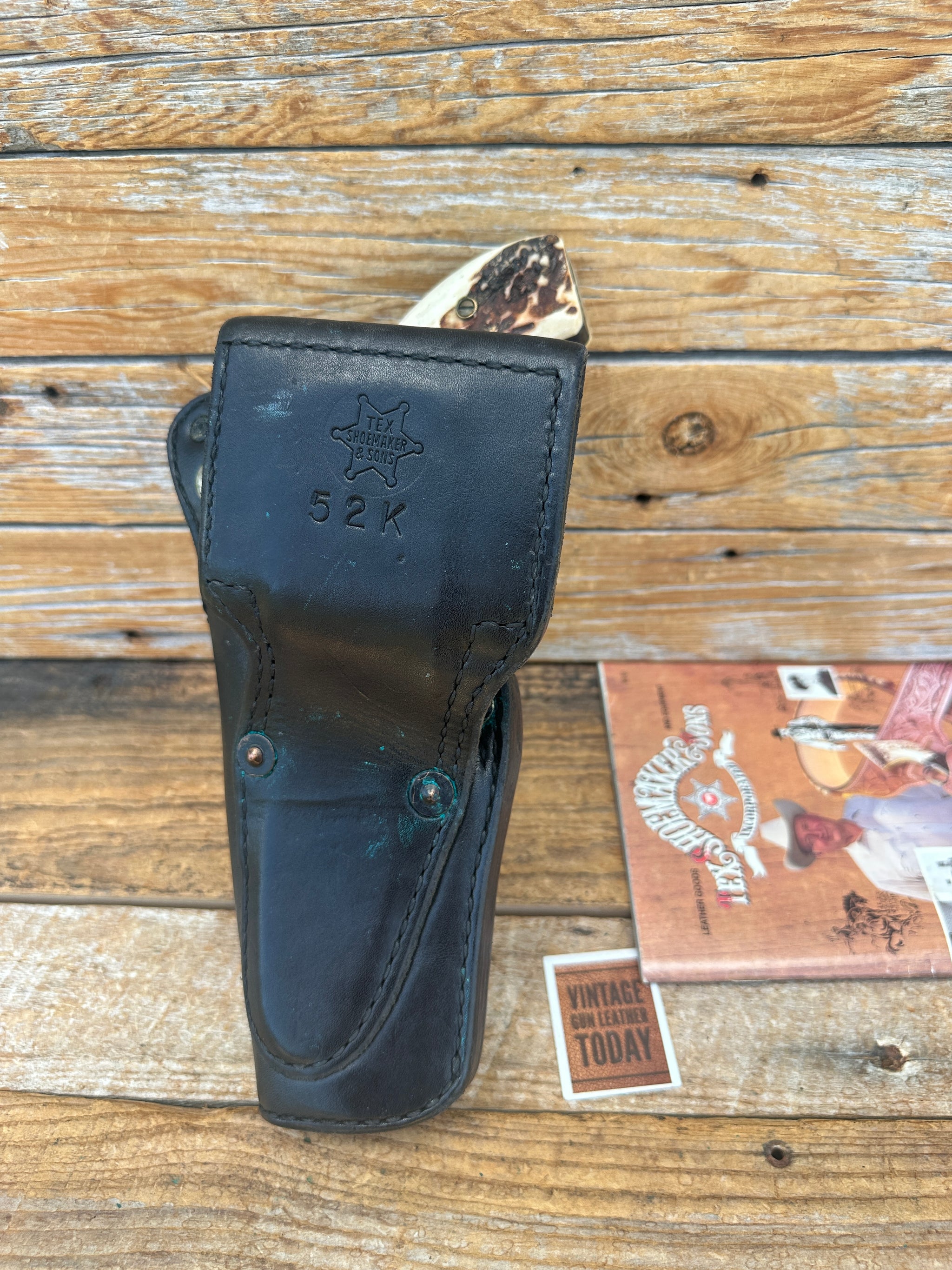 Vintage Tex Shoemaker Brown Leather 52K OWB Holster for S&W 4" K Revol ...