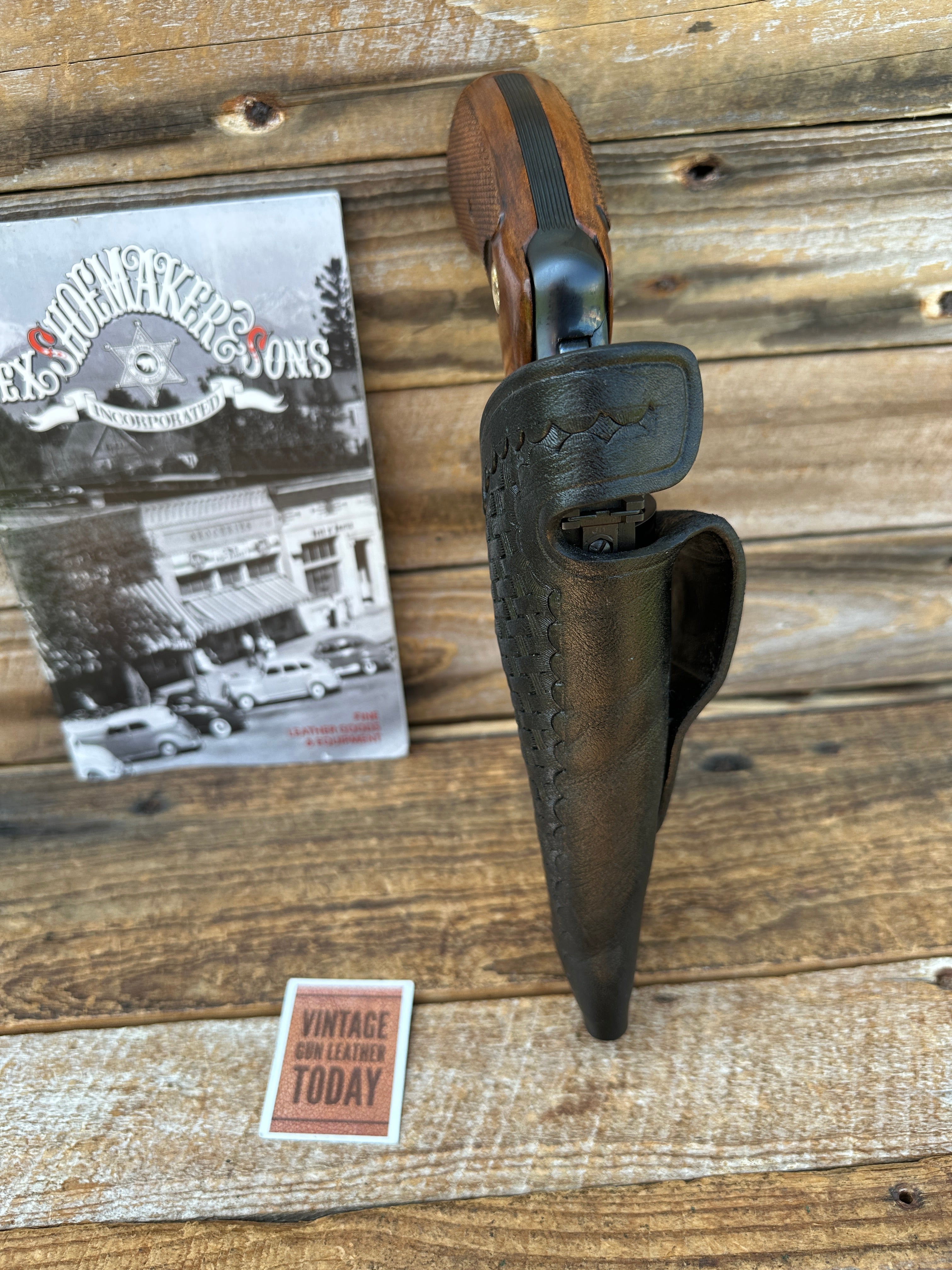 Vintage Tex Shoemaker Black Basket Leather FBI Style Holster For Colt ...