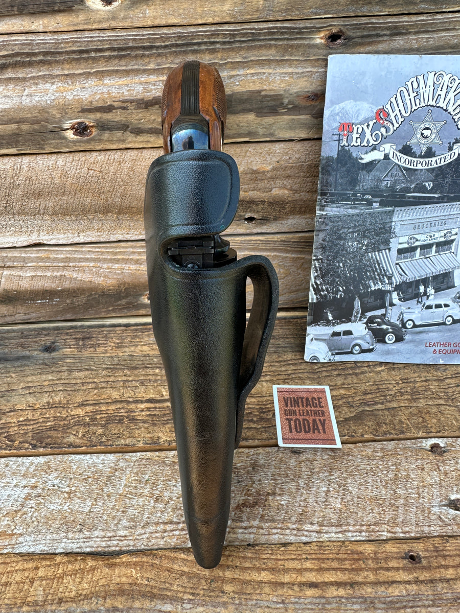 Vintage Tex Shoemaker Plain Black Leather FBI Style Holster For Colt P ...