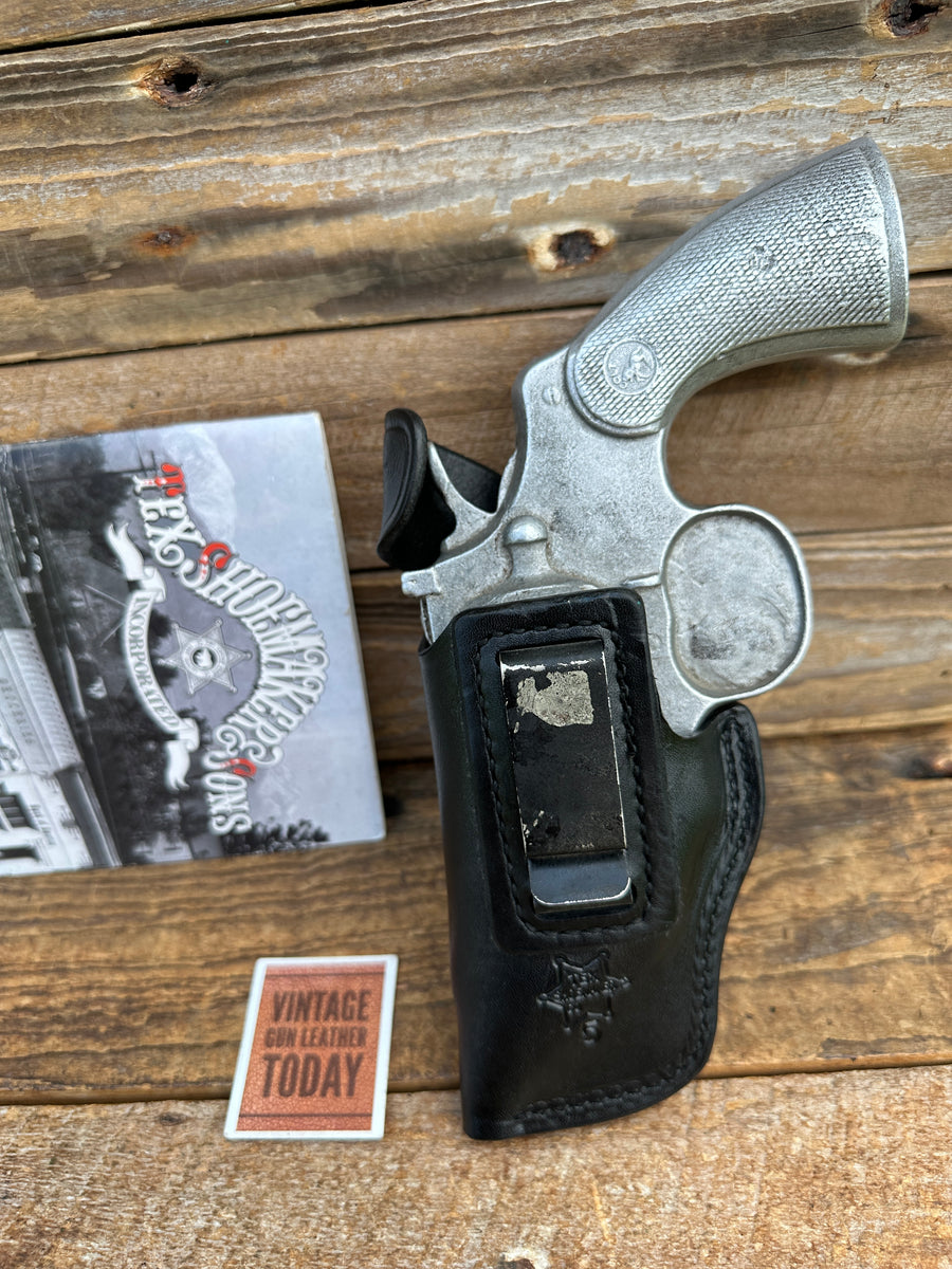 Tex Shoemaker Plain Black Leather FBI Style Holster For Colt Python 2 ...