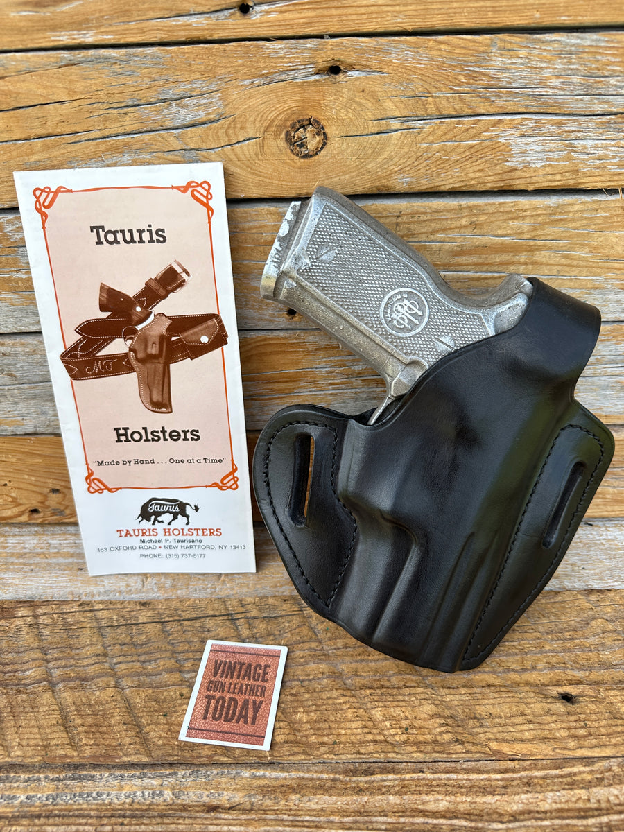 Custom Tauris Black Leather High Ride OWB Holster for Beretta 8000 Cou ...