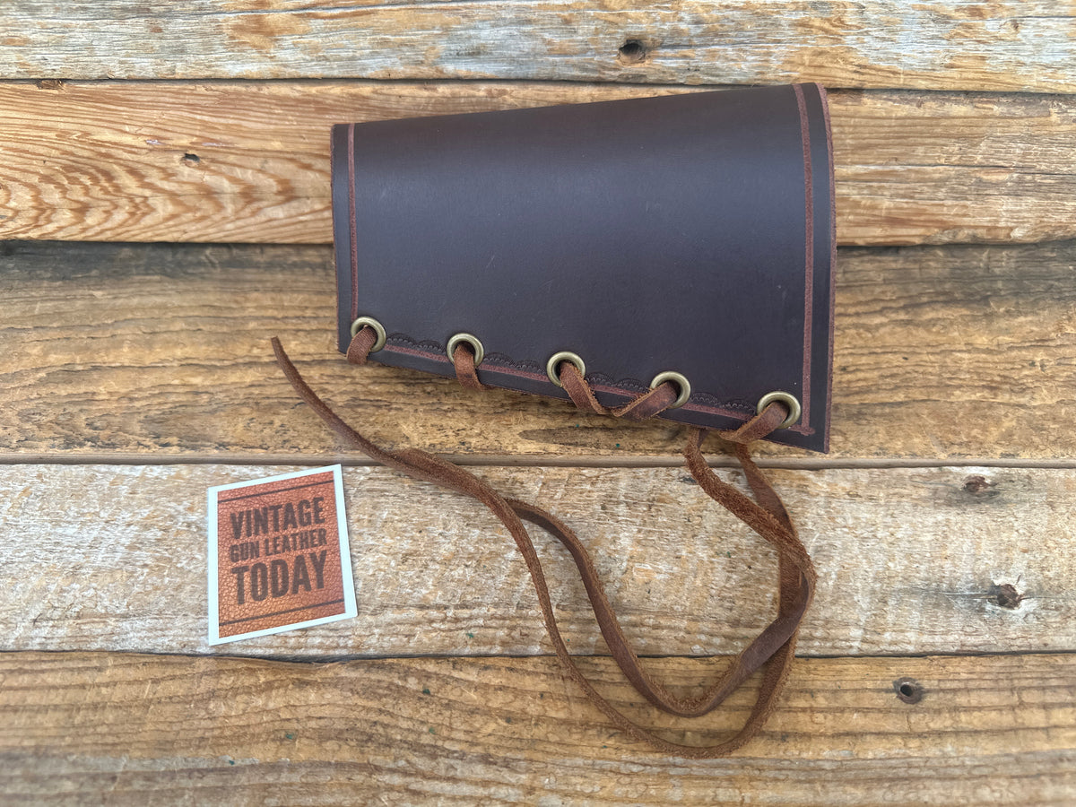 Brown Leather 7 Round Rifle Cartridge Cuff For 30-06 Springfield or Si ...