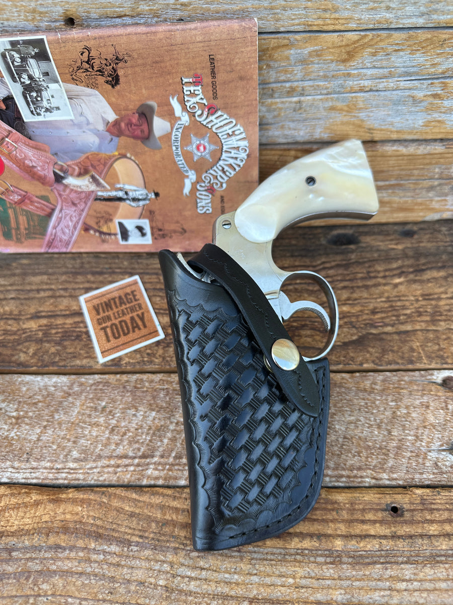 Vintage Tex Shoemaker Black Leather Basket OWB Holster For Colt Detect ...