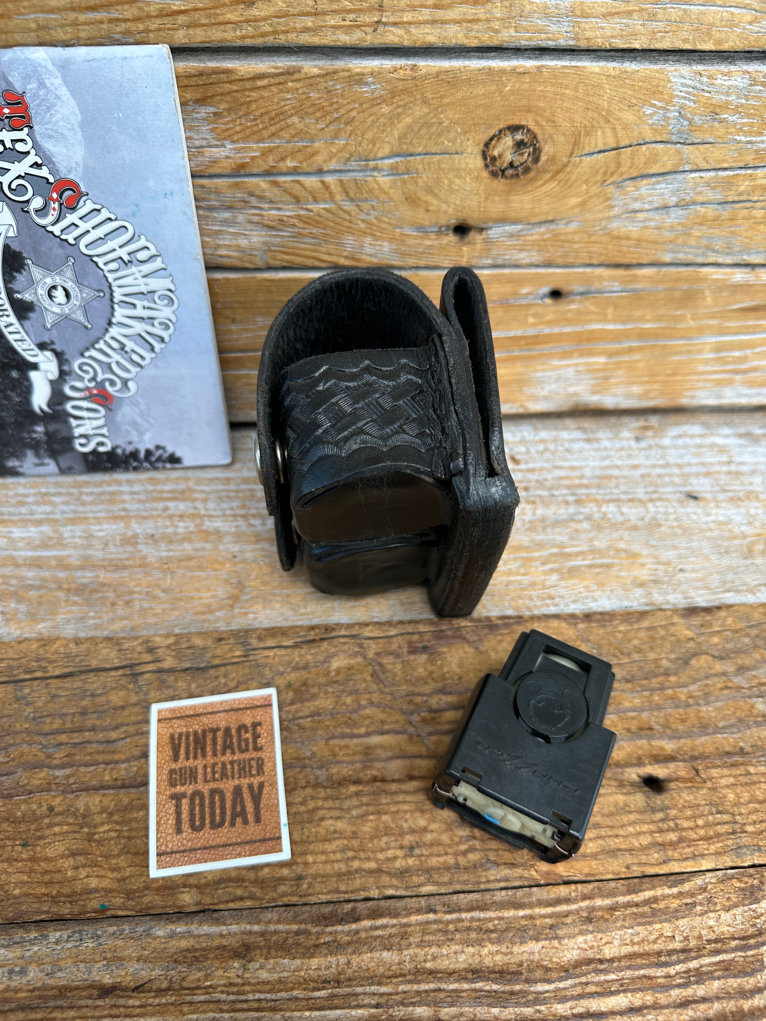 Tex Shoemaker Black Basket Leather Double x26 Taser Phazzer 2 Cartridg ...