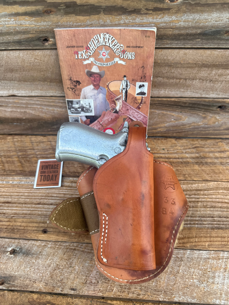Vintage Tex Shoemaker Brown Leather Ankle Holster For Beretta 84 Cheet ...