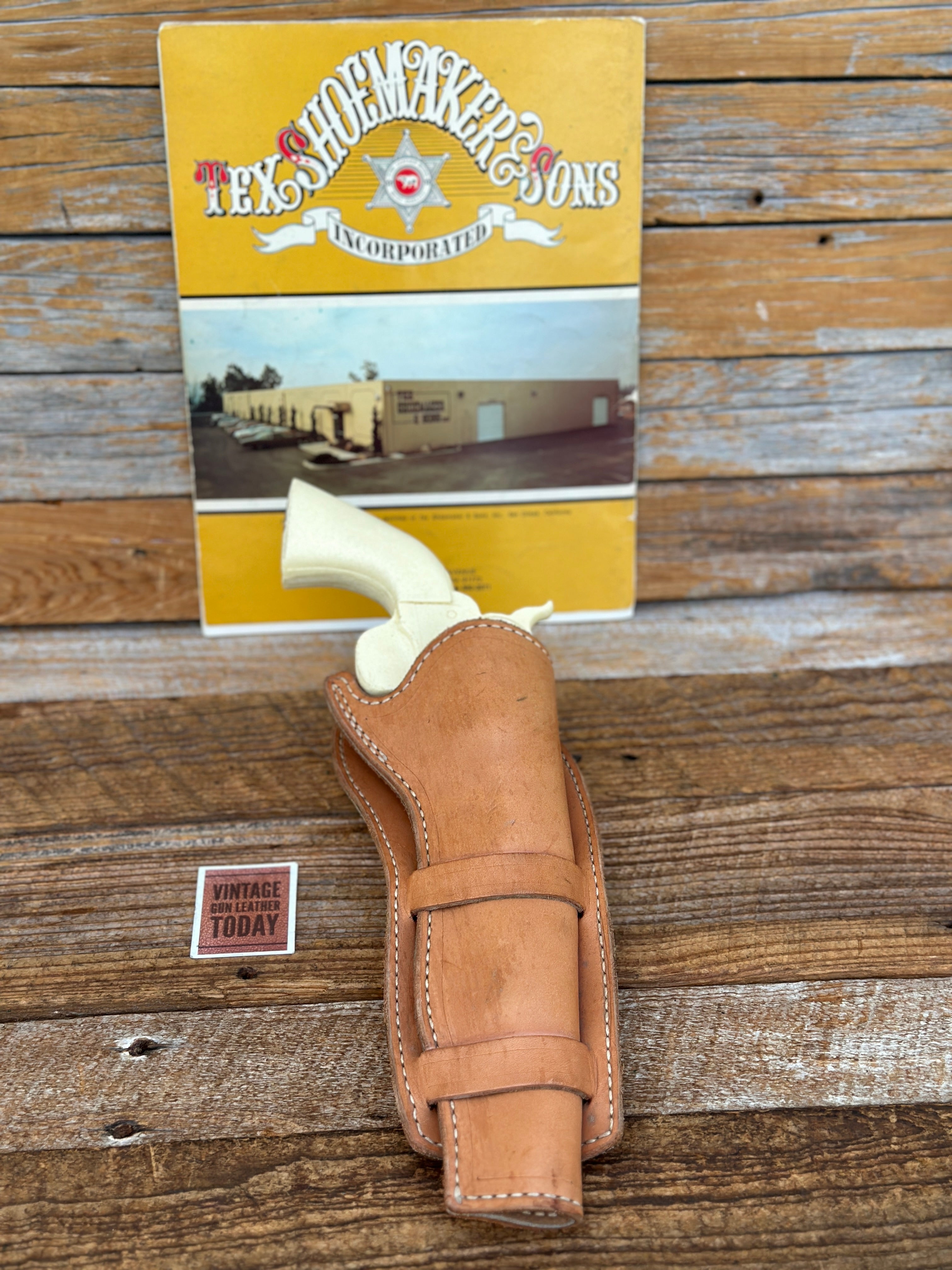 Vintage Tex Shoemaker Brown Leather Suede Lined Holster For Colt 1851 ...