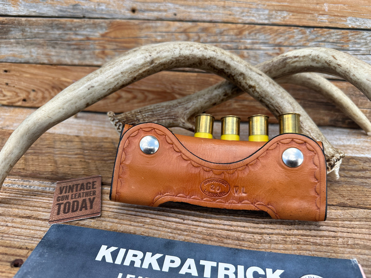 Custom Kirkpatrick Wild Bunch Tan Leather Shell Holder 20 Ga .44 .45 L ...
