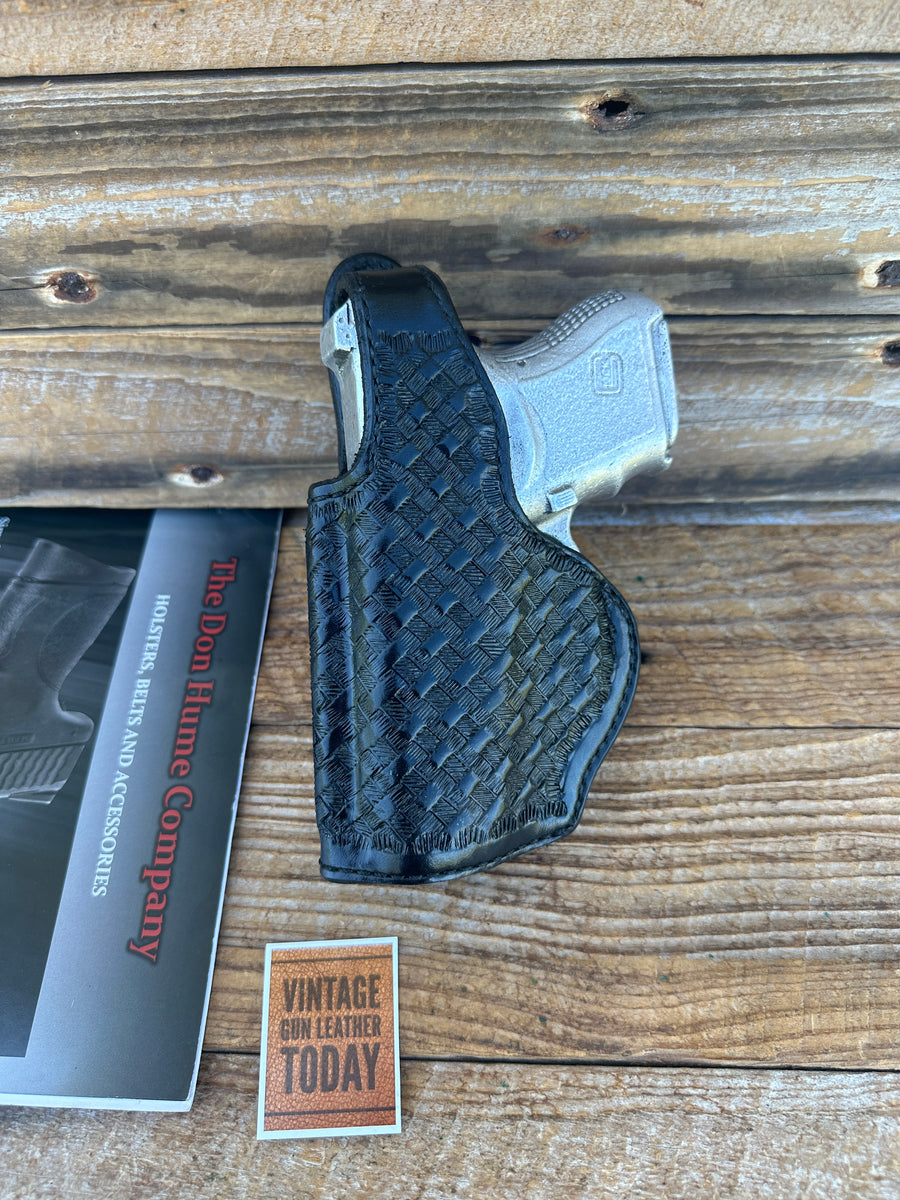Vintage Don Hume H727 Black Basket Leather OWB Holster For GLOCK G26 G ...