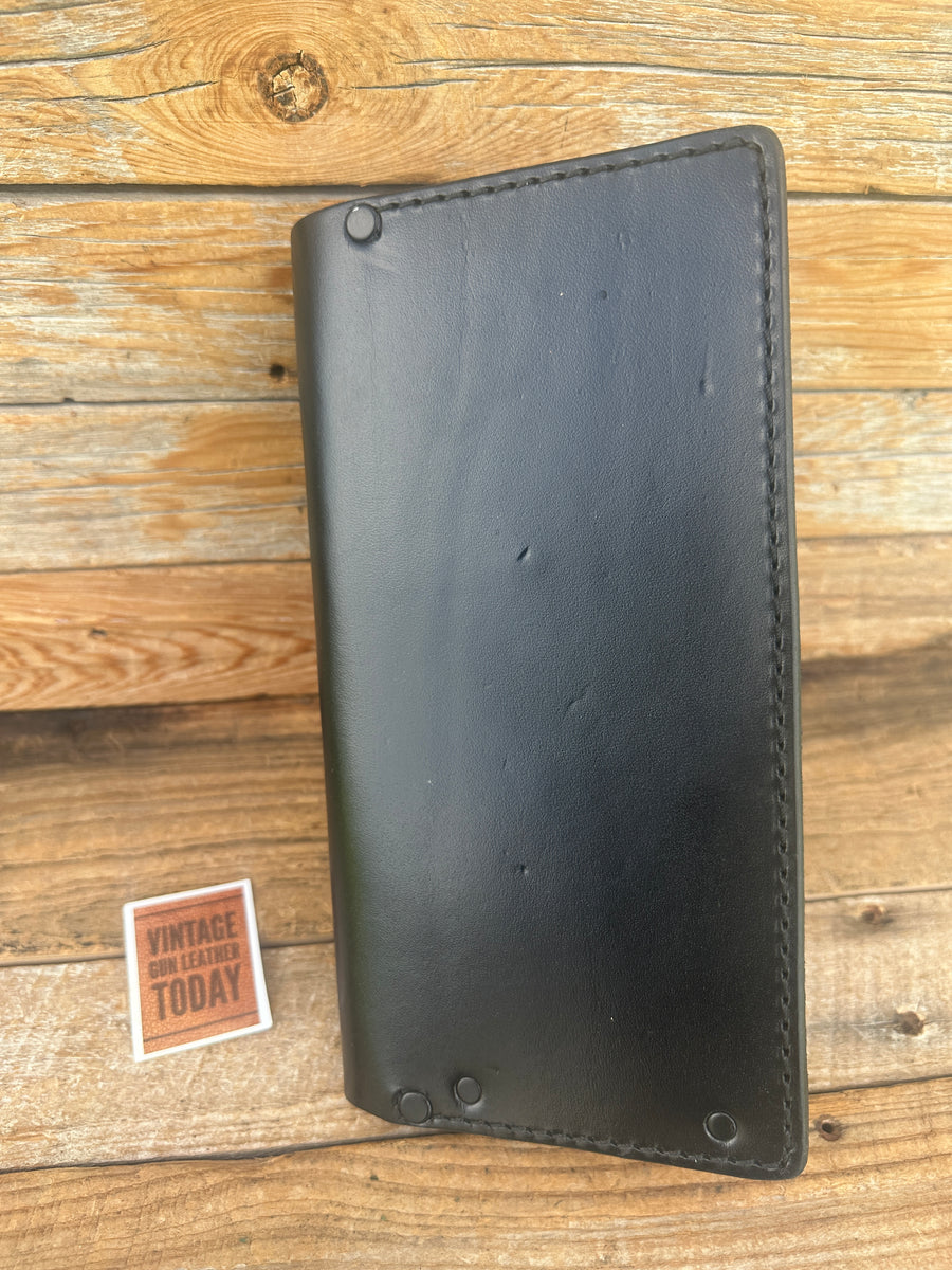 AKER Plain Black Leather Police Sheriff Citation Summons Ticket Book H ...