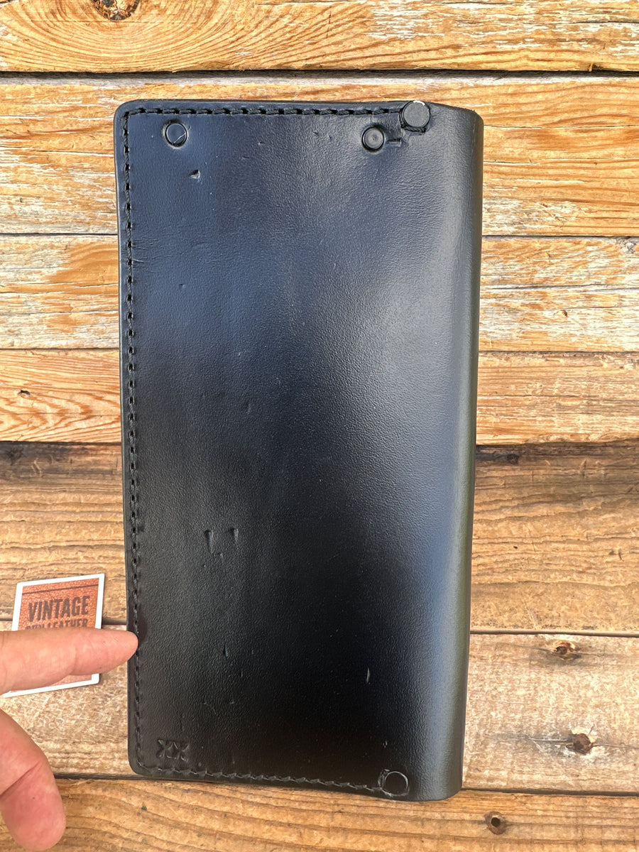 AKER Plain Black Leather Police Sheriff Citation Summons Ticket Book H ...