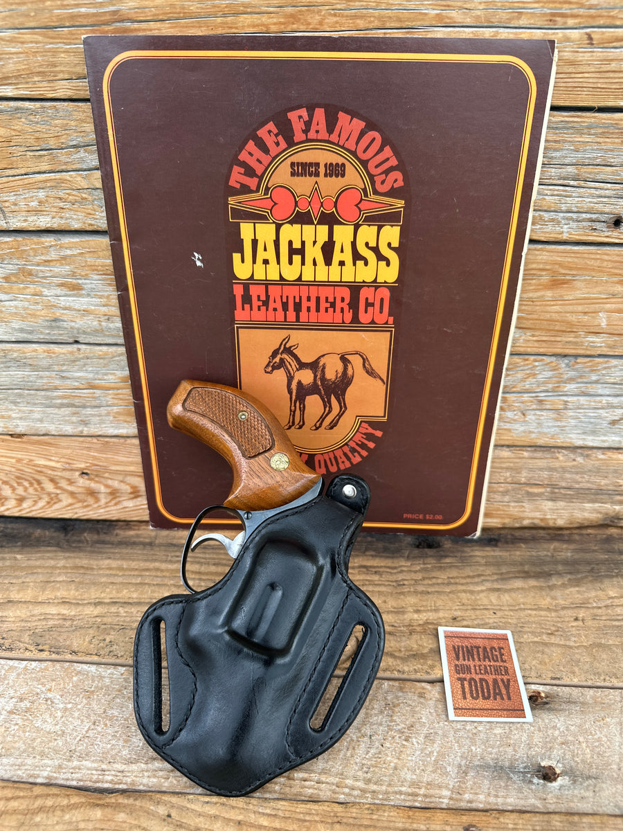 Vintage Jackass Black Leather Lined OWB Holster For S&W Mod 36 Chief R ...