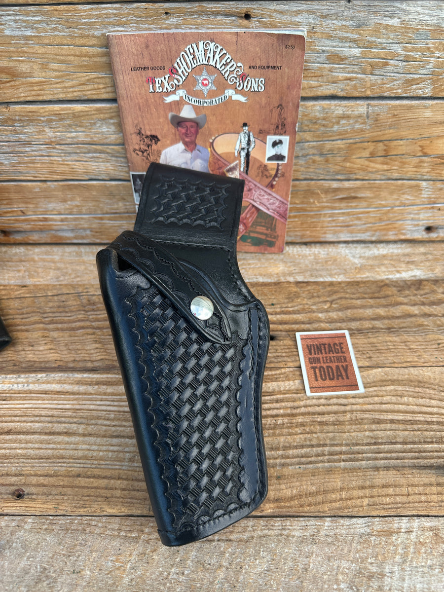 Vintage Tex Shoemaker 50 Black BW Leather Jordan Style Holster For Col ...