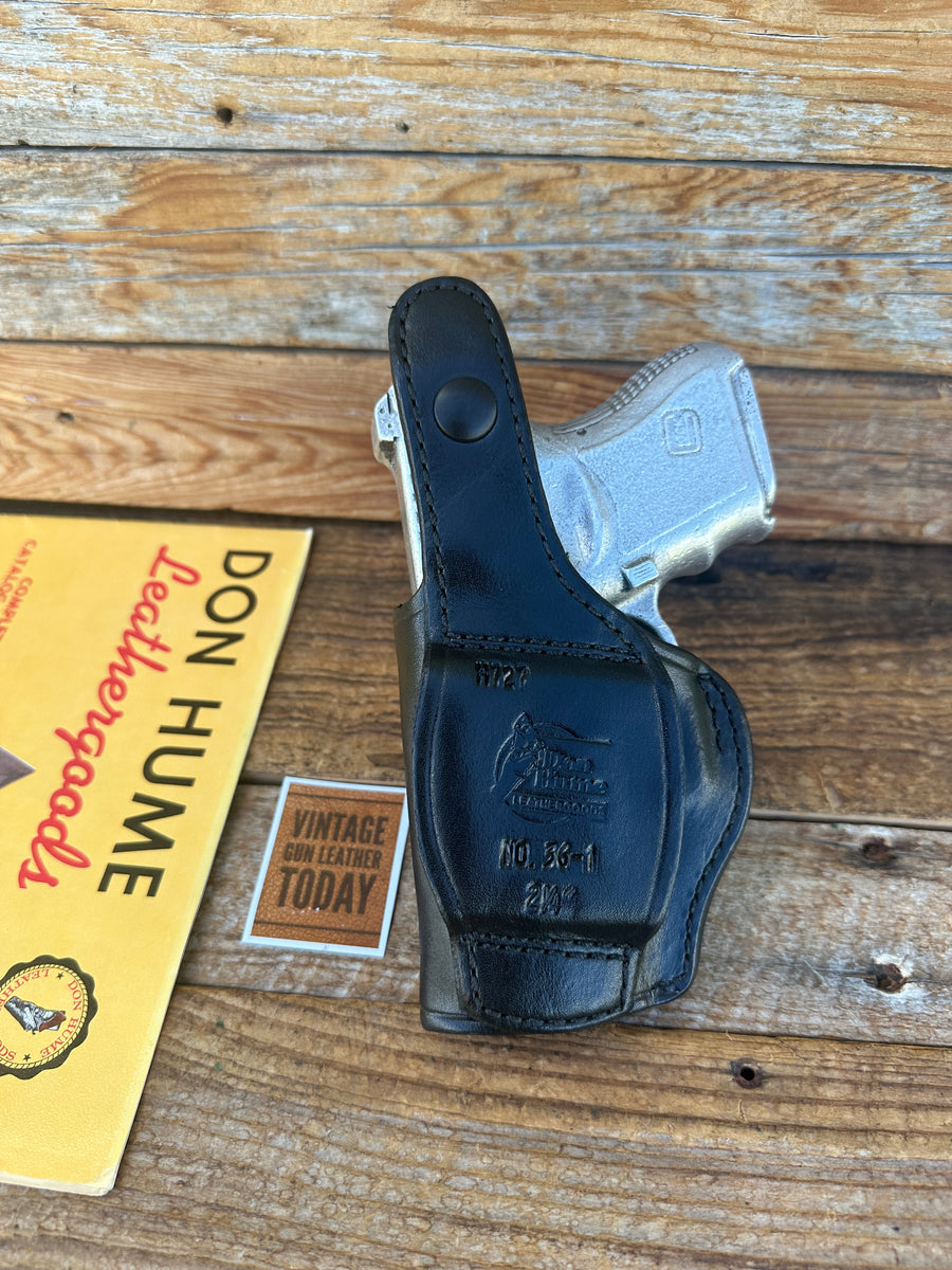 Vintage Don Hume H727 Black Basket Leather OWB Holster For GLOCK G26 G ...
