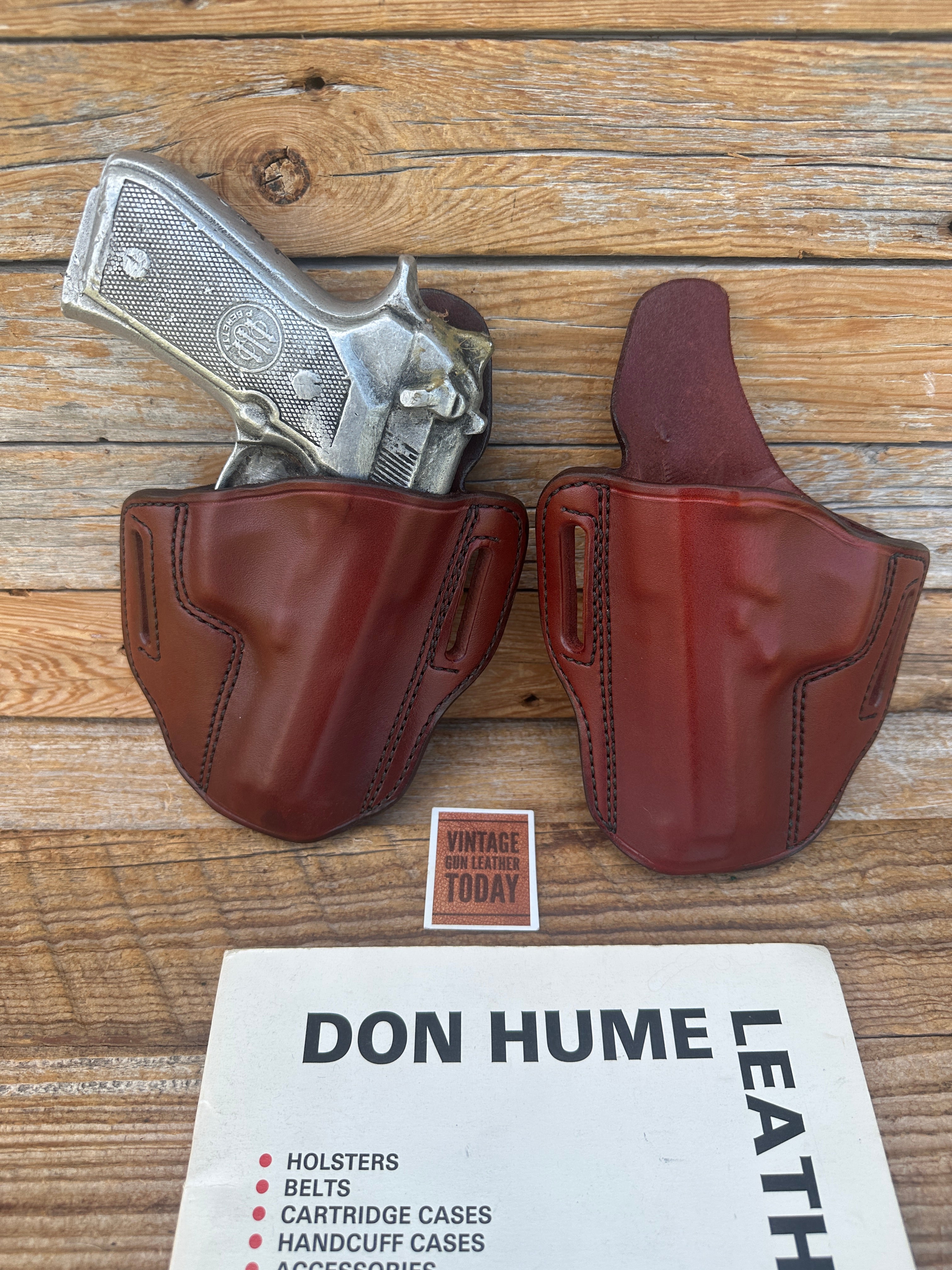 Don Hume H721 OT 26 4 1/4 Brown Leather Holster For Beretta 92 / 96 92 – vintagegunleather