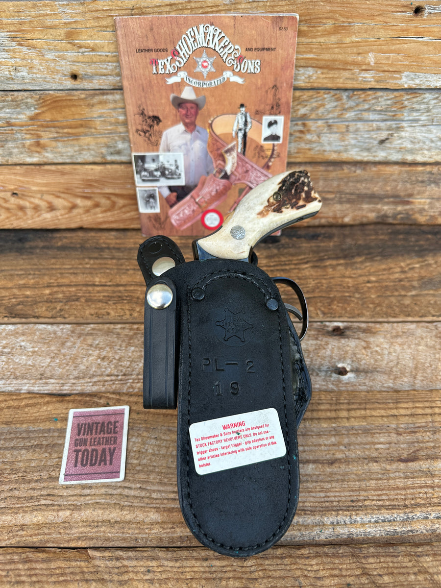 Vintage Tex Shoemaker 11PL Black Leather Paddle Holster For S&W K Fram ...