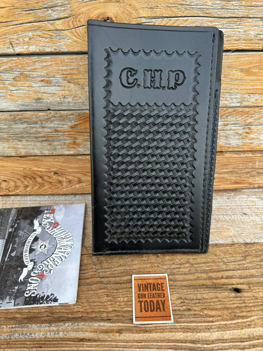 Vintage Tex Shoemaker 1970- 1980 CHP Black Basket Leather Citation Boo ...