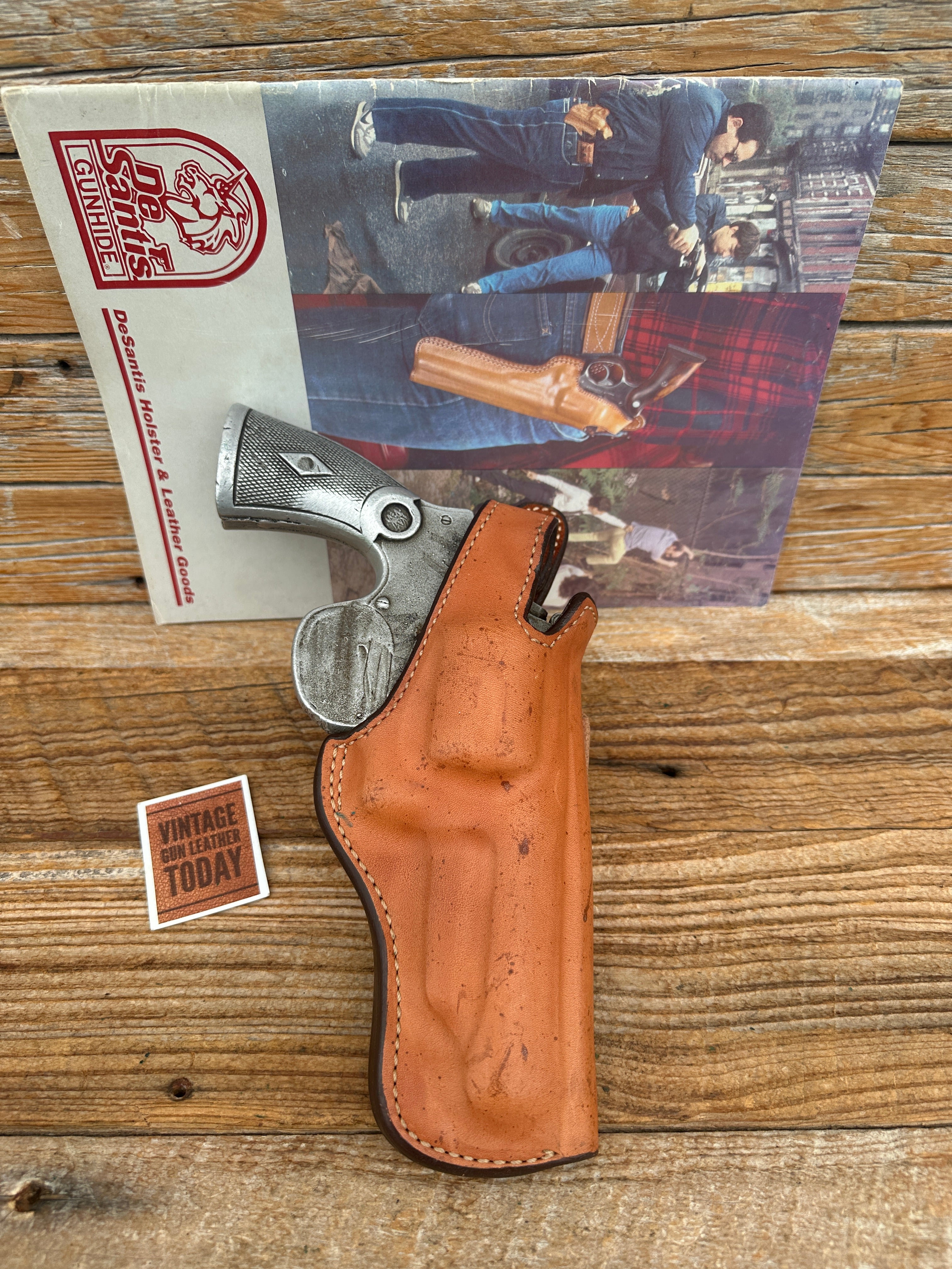 Vintage Bianchi 5BHL Brown Leather Suede Lined Holster for S&W N 4" .4 ...