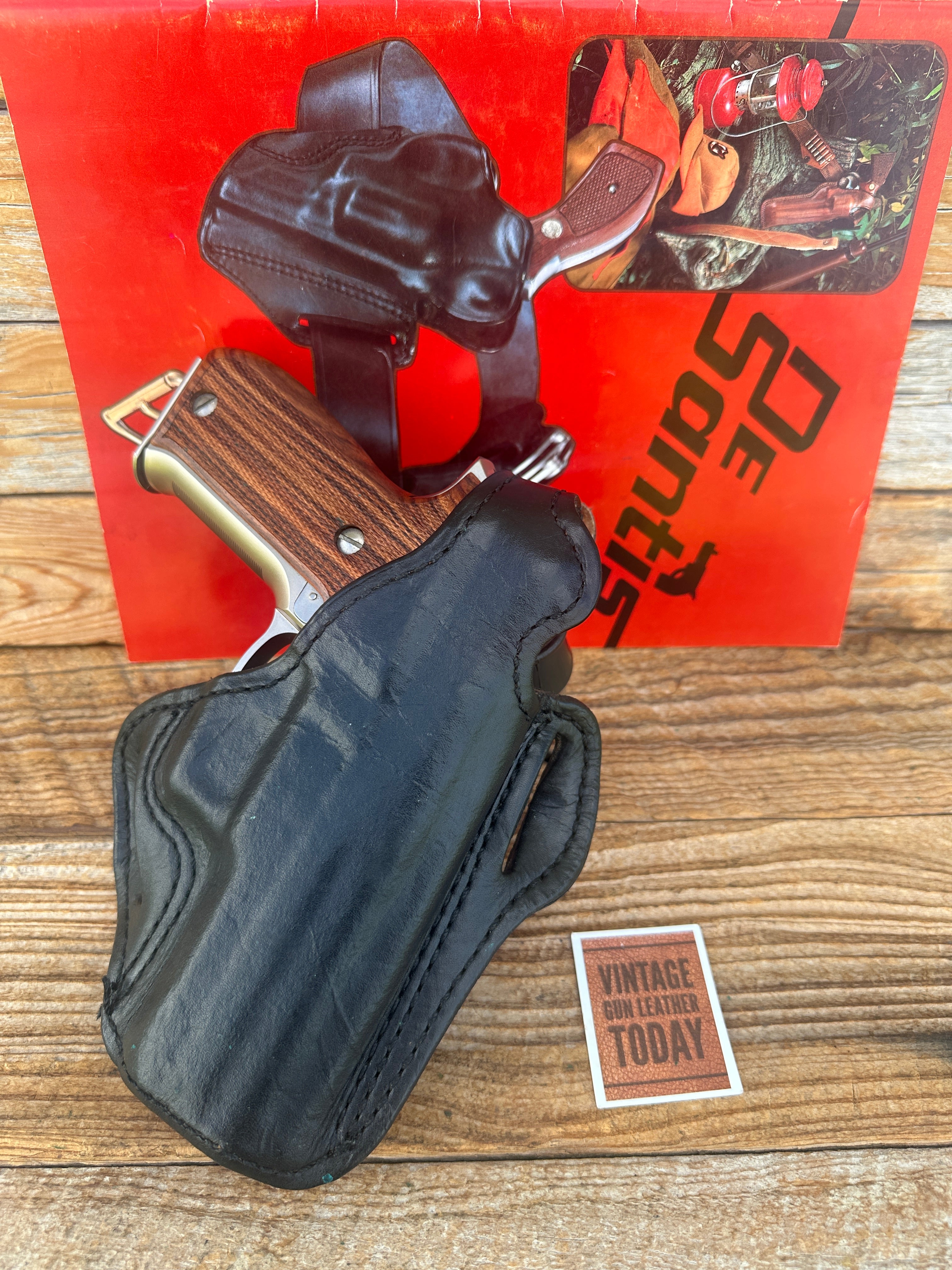 Vintage Desantis Black Suede Lined Leather TB Scabbard Holster For Sig ...