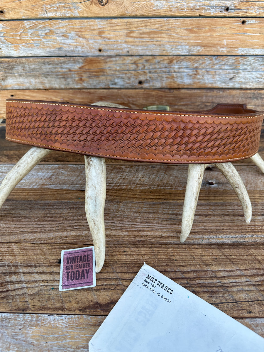 Milt Sparks 70s Idaho City Brown Basket Leather Competition Gun Belt 3 ...