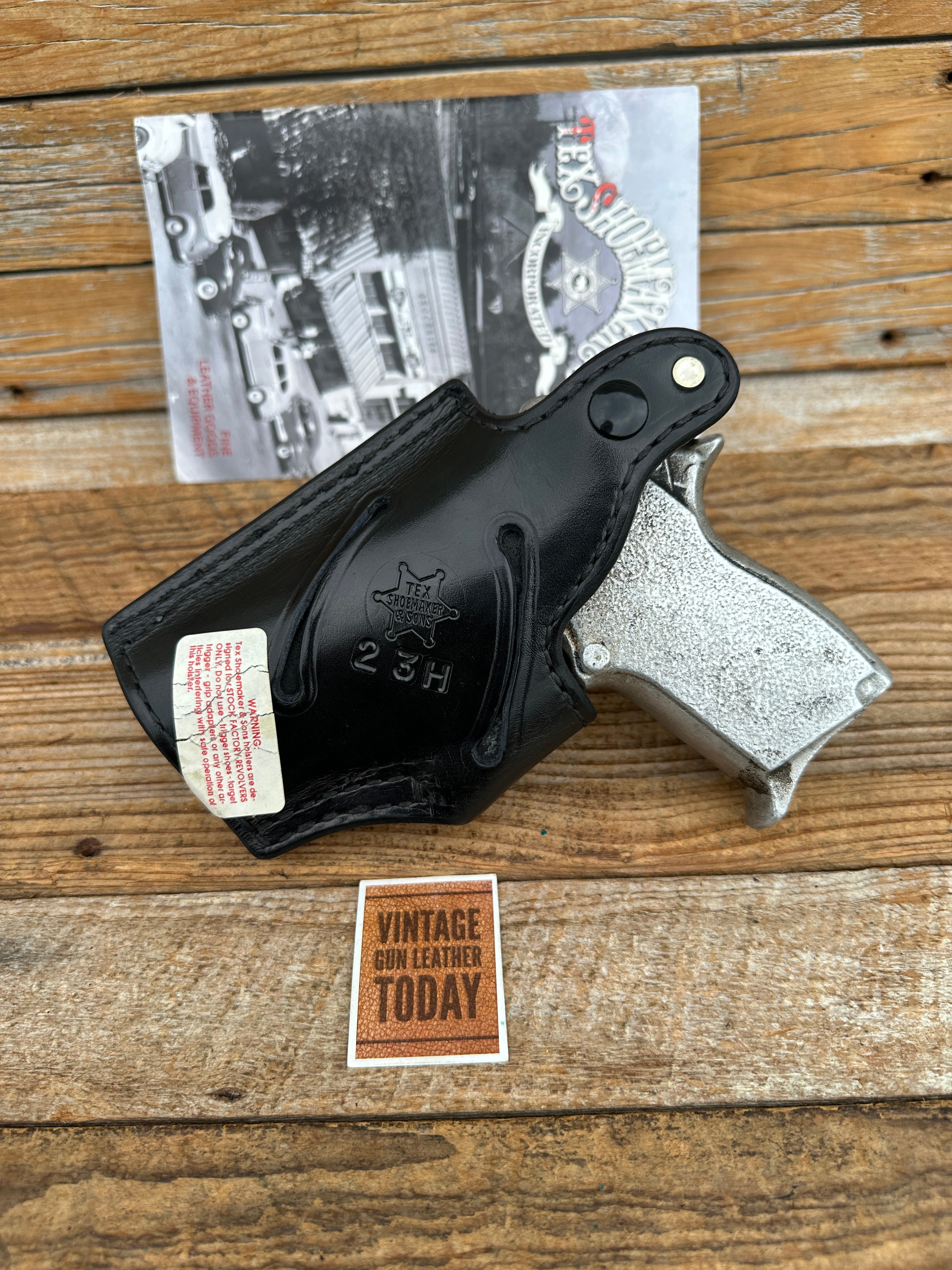 Vintage Tex Shoemaker Black Basket Leather Lined Holster For S&W 469 6 ...