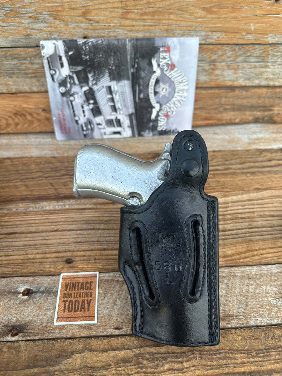 Tex Shoemaker High Ride Black Basket Leather Lined OWB Holster For Ber ...