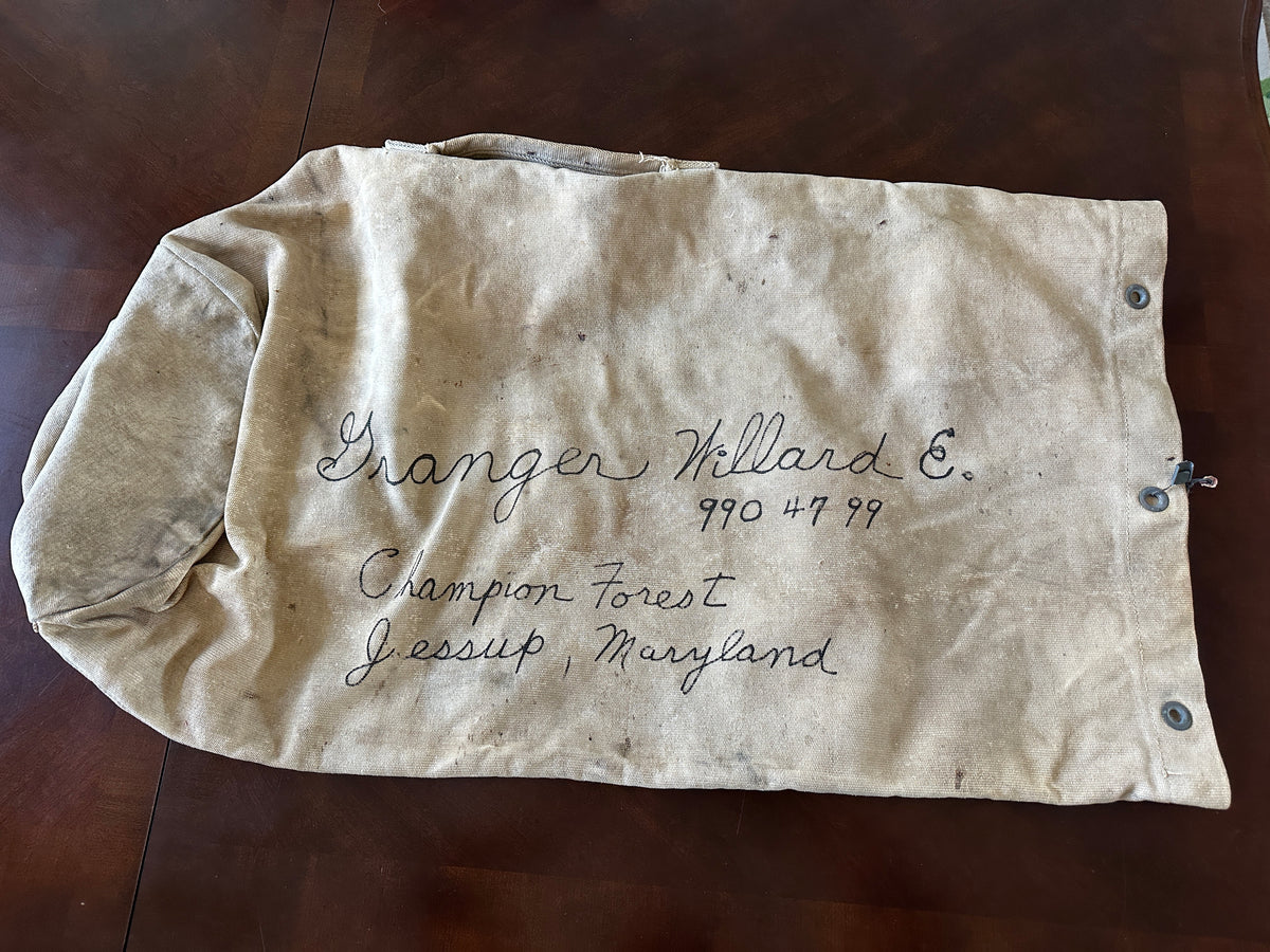 US Navy USN Original Issue WWII WW2 large duffel / Sea Bag Named ...