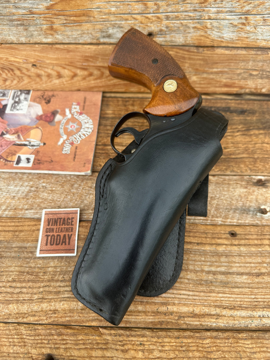 Vintage Tex Shoemaker 6PL Black Leather Paddle Holster For Colt Python ...