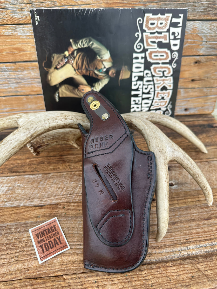 Vintage Ted Blocker M42 Brown Leather Lined OWB Holster For Ruger Redh ...