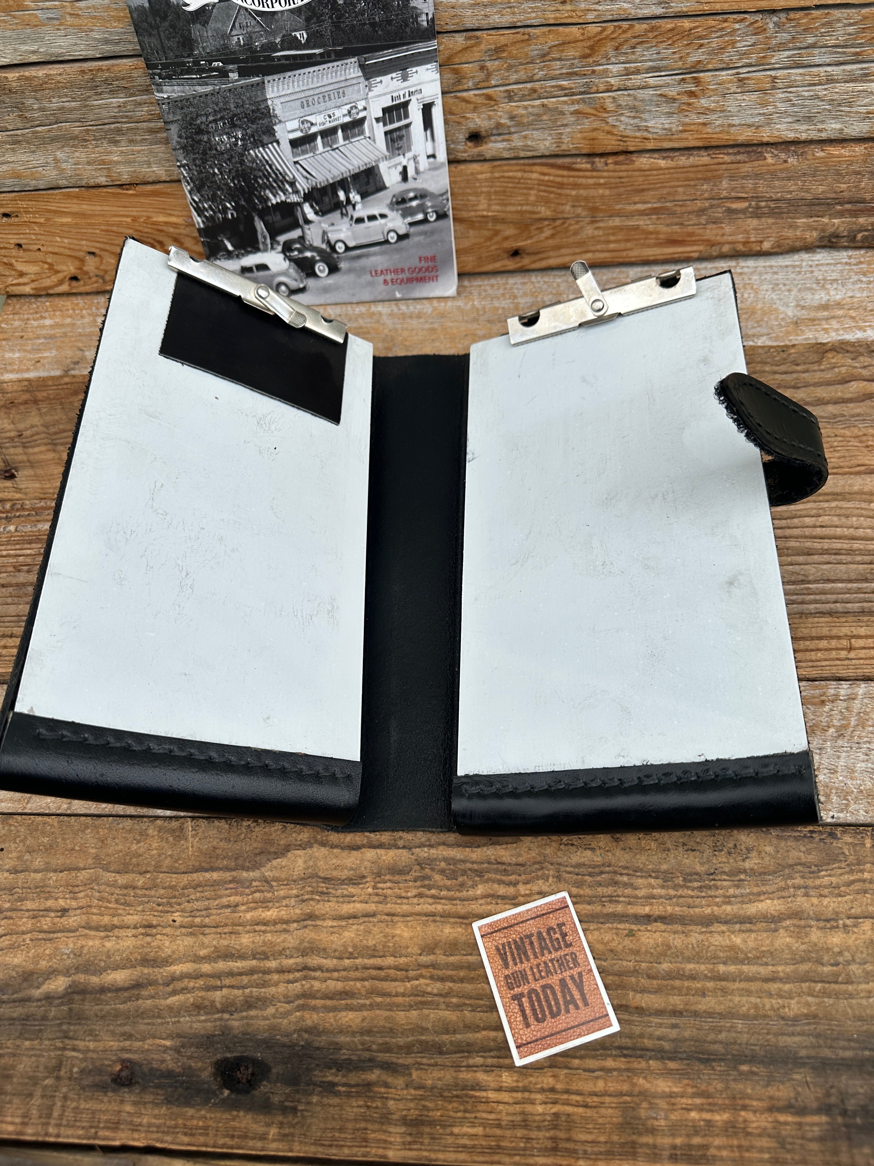 Vintage Tex Shoemaker 1970- 1980 Black Plain Leather Citation Book Hol ...