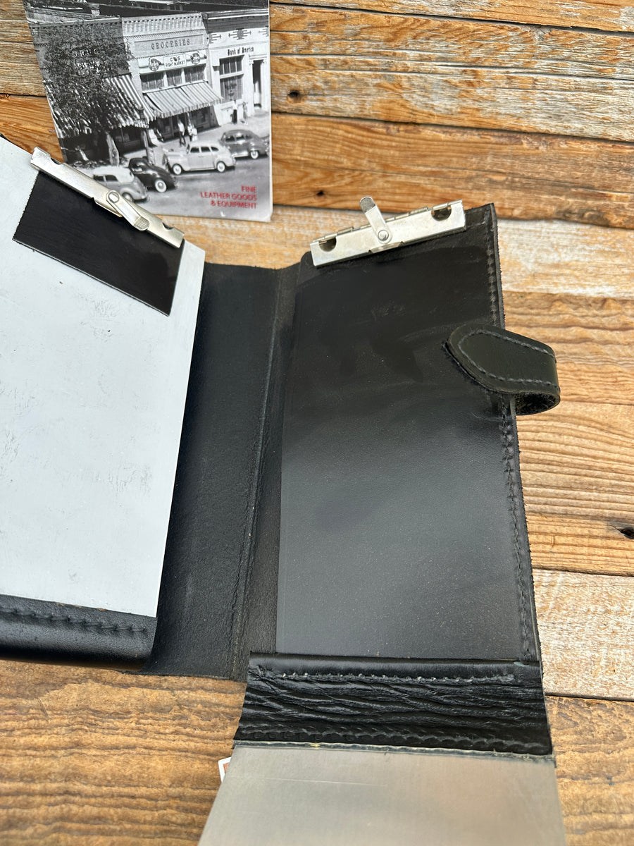Vintage Tex Shoemaker 1970- 1980 Black Plain Leather Citation Book Hol ...
