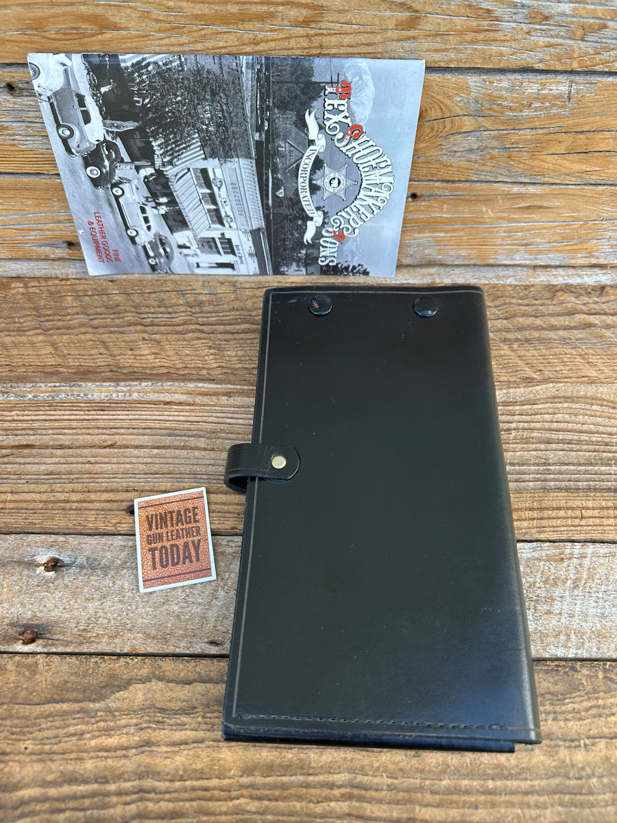 Vintage Tex Shoemaker 1970- 1980 Black Plain Leather Citation Book Hol ...