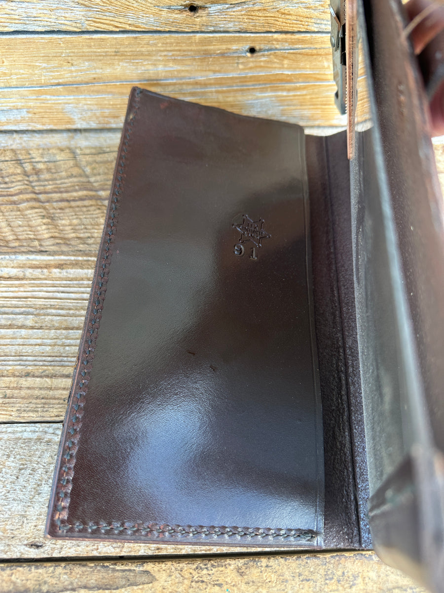 Vintage Tex Shoemaker 1970- 1980 Brown Plain Leather Citation Book Hol ...