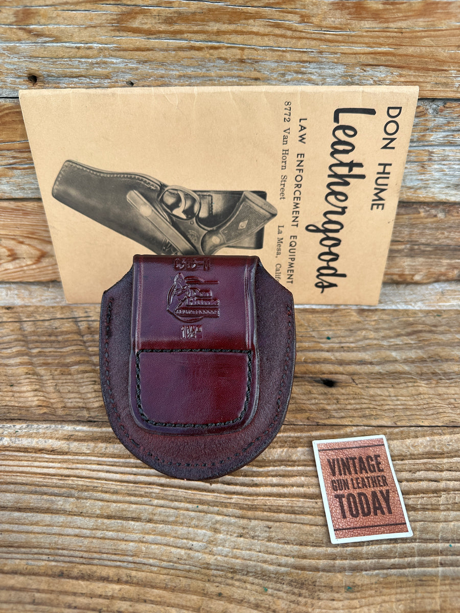 Don Hume 305-M Brown Leather Open Top Cuff Case Chain Hinge Handcuff H ...