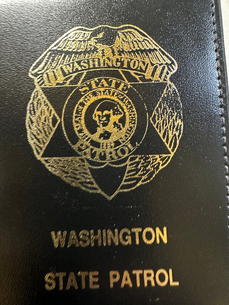 VTG Washington State Patrol Police Leather Double ID Wallet Business C ...