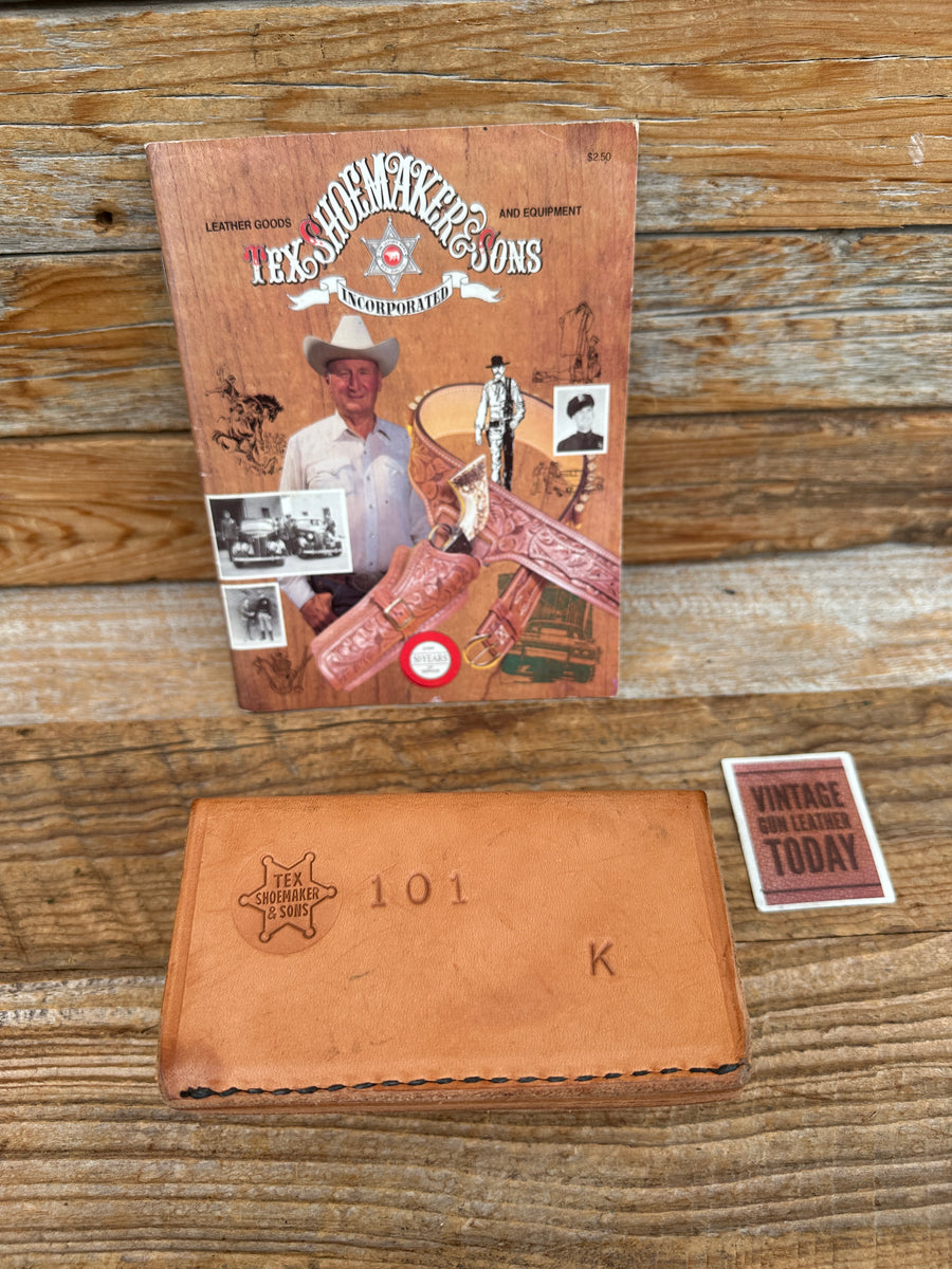 Vintage 70-80's Tex Shoemaker 101 K Brown Basket Leather Triple Loader ...