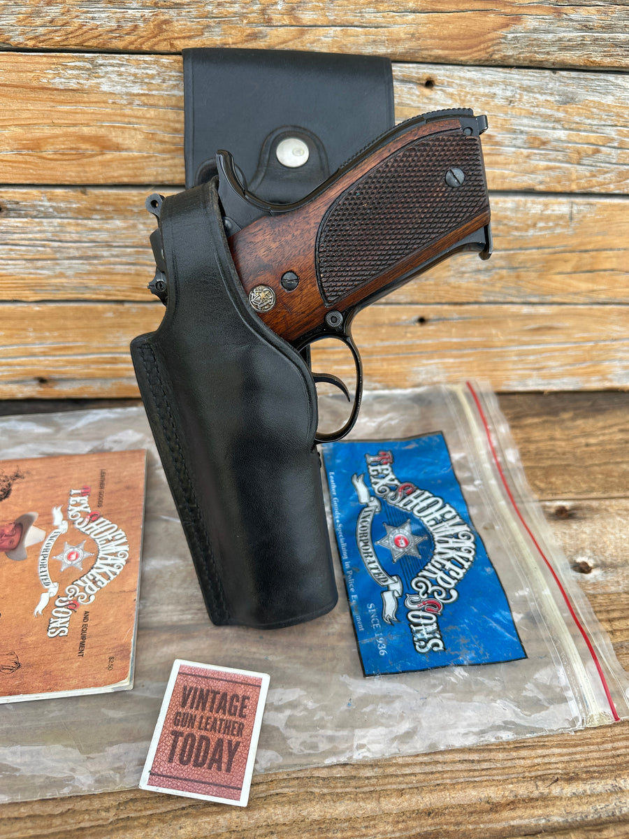 Vintage 1960-70 Tex Shoemaker Model 39 59 Black Leather Swivel Holster ...