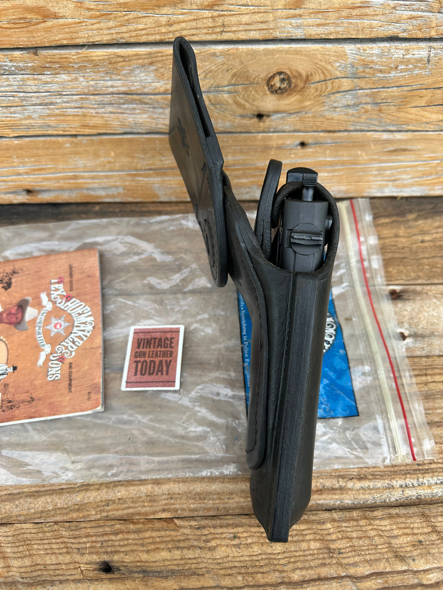 Vintage 1960-70 Tex Shoemaker Model 39 59 Black Leather Swivel Holster ...