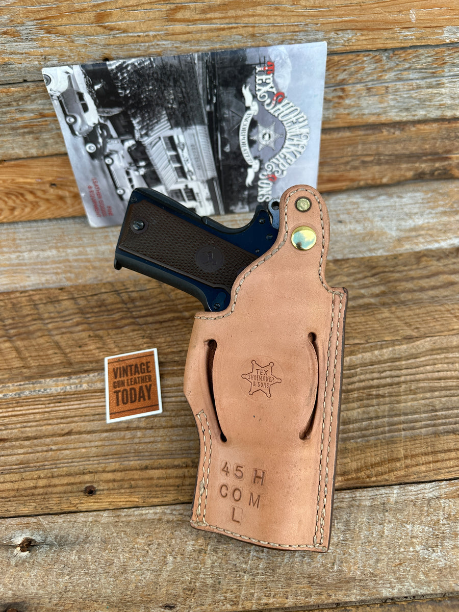 Vintage Tex Shoemaker Brown Lined Basket Leather Commander Holster 45 ...