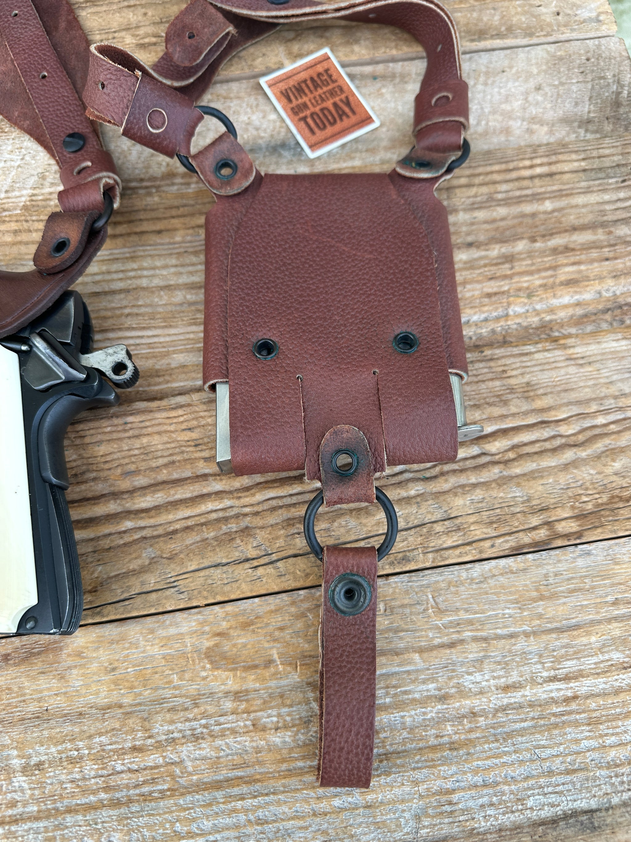 Vintage Alessi Brown Leather Shoulder Holster Rig For 5" Colt 1911 Gov ...