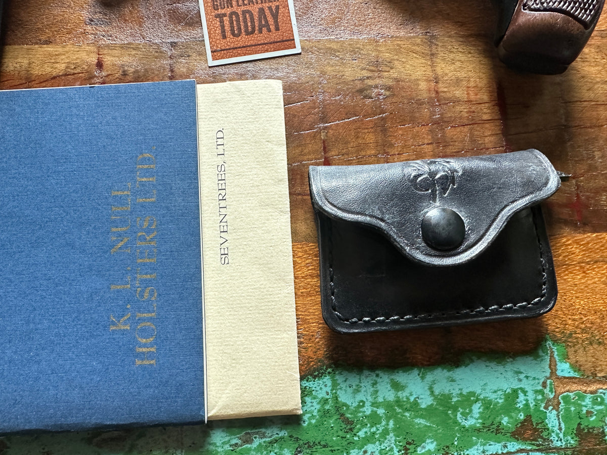Ken Null Black Horesehide Leather .38 .357 Cartridge Carrier w/ SEVENT ...